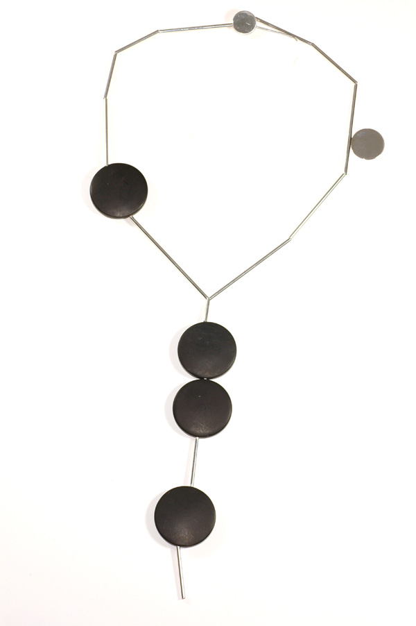 Betty Cooke Silver and Onyx Y Necklace